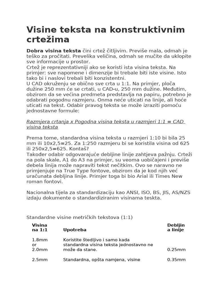 Text Heights in Structural Drawings | PDF