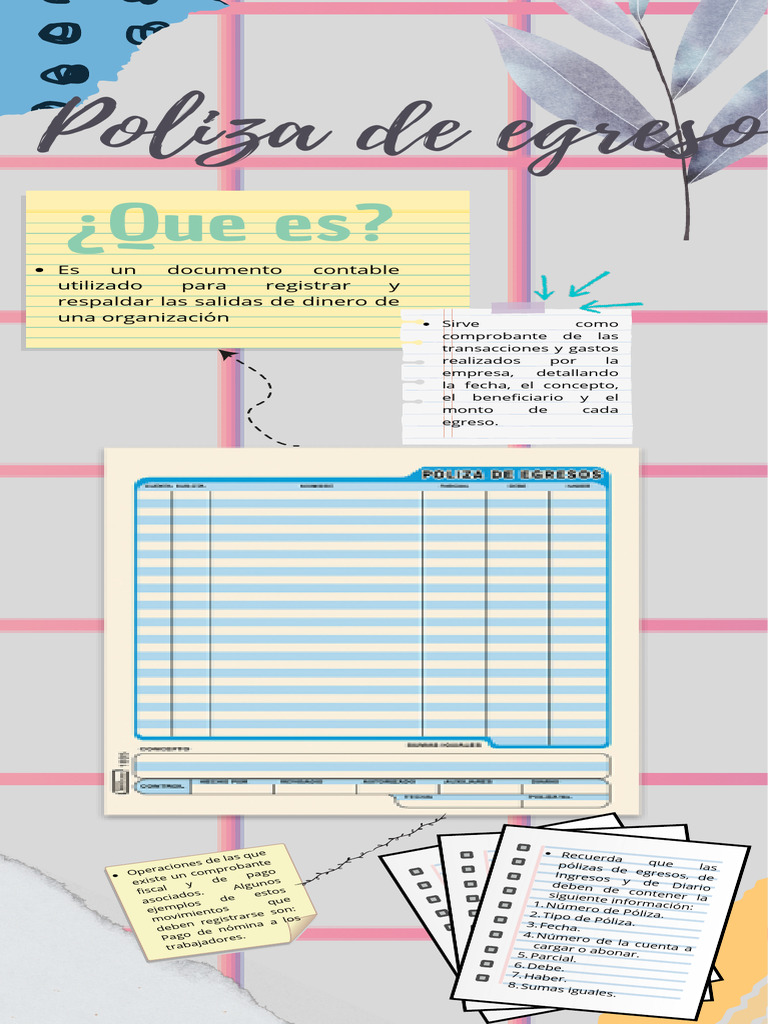 Póliza de Egreso: Registro y Comprobación de Salidas de Dinero | PDF