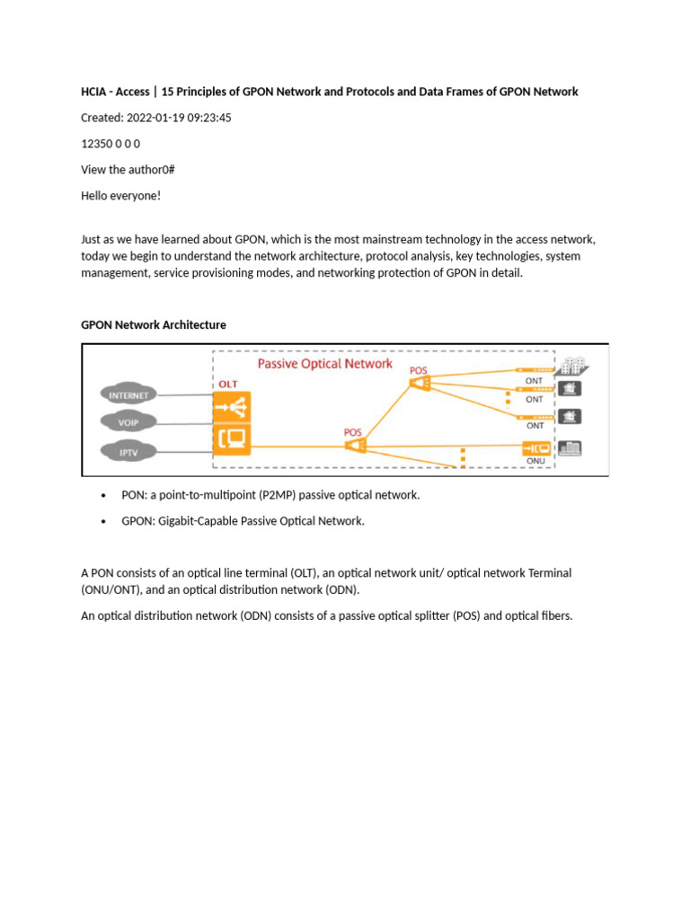 7-1 HCIA - Access - 16 Principles of GPON Network and Protocols and Data Frames of GPON Network ...