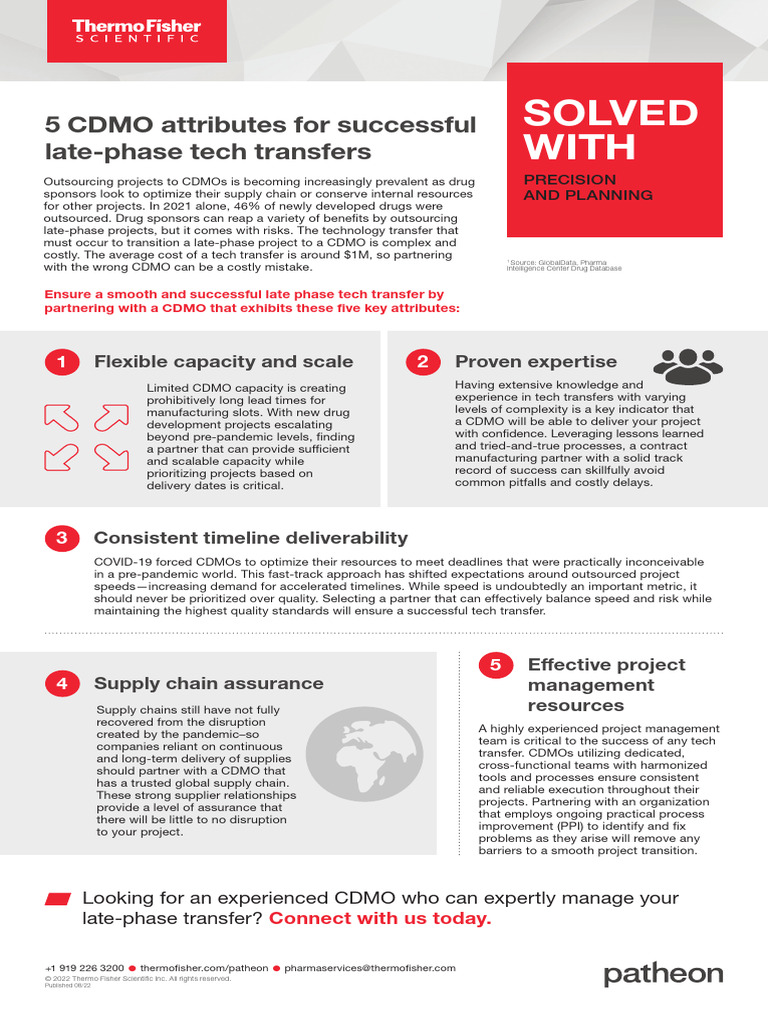 Key CDMO Attributes for Late-Phase Transfers | PDF | Outsourcing ...