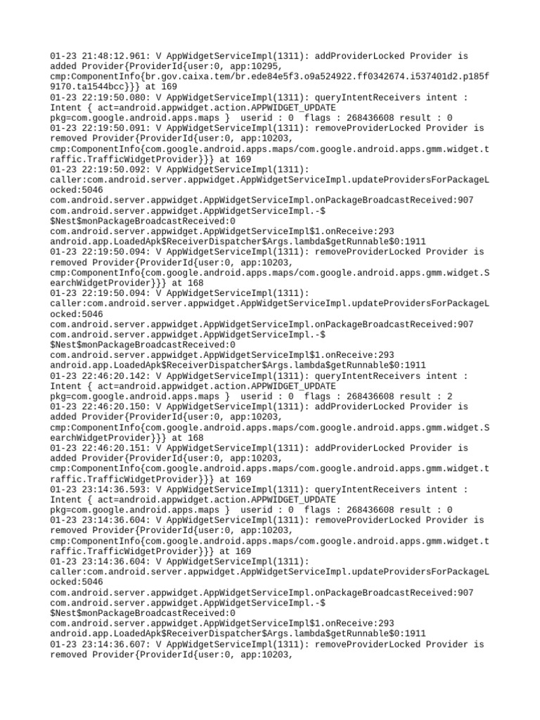 Appwidget History Log1 | PDF | System Software | Embedded Linux Distributions