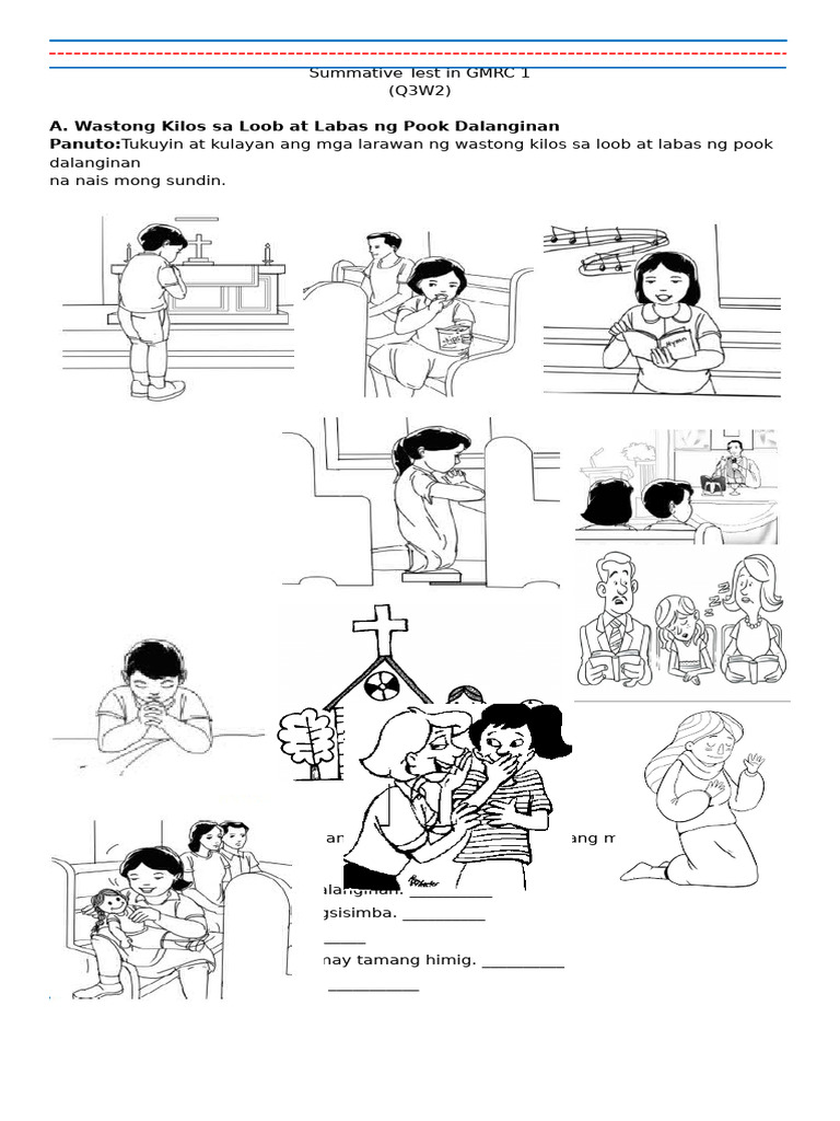 Summative Test In Gmrc 1 Q3w2 Pdf