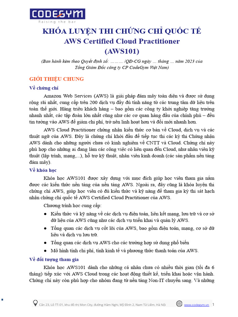 (AWS101) Product Note - AWS Certified Cloud Practitioner (2024) | PDF