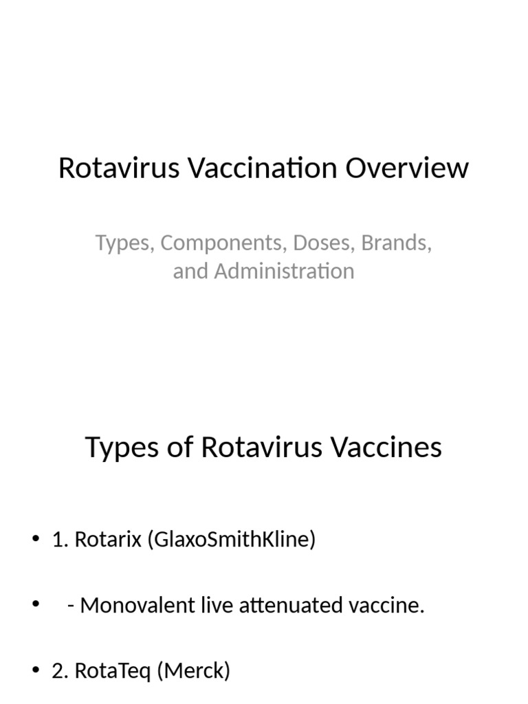 Rotavirus Vaccine Dosage and Schedule | PDF
