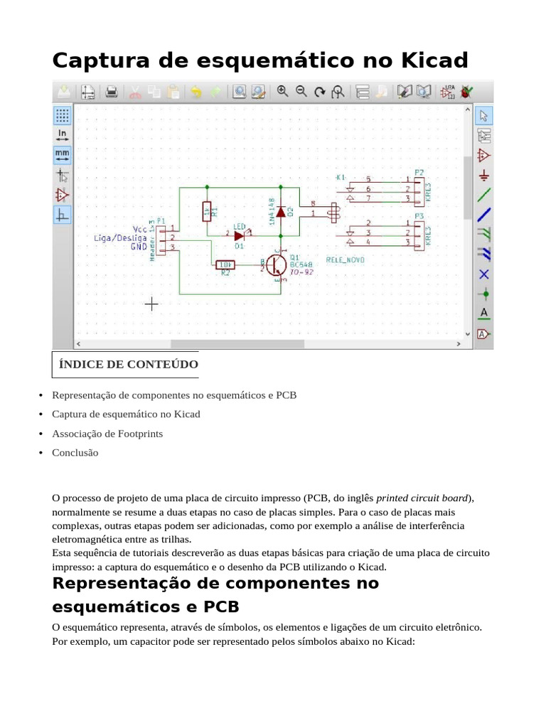 Captura de Esquemático No Kicad | PDF | Placa de circuito impresso | Janela (informática)