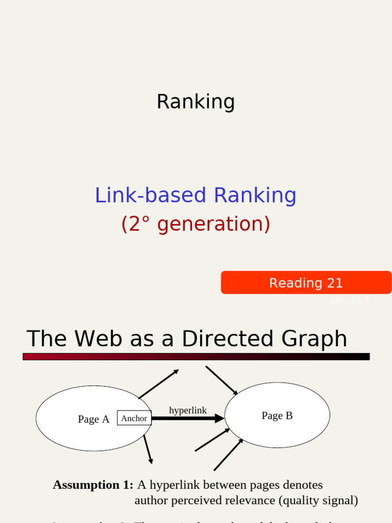 Lect 14-Web Ranking | PDF | Markov Chain | Eigenvalues And Eigenvectors