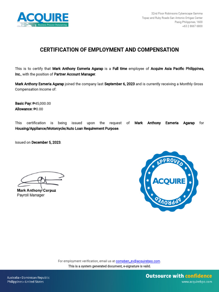 PH COE With Compensation 2023-12-06 | PDF