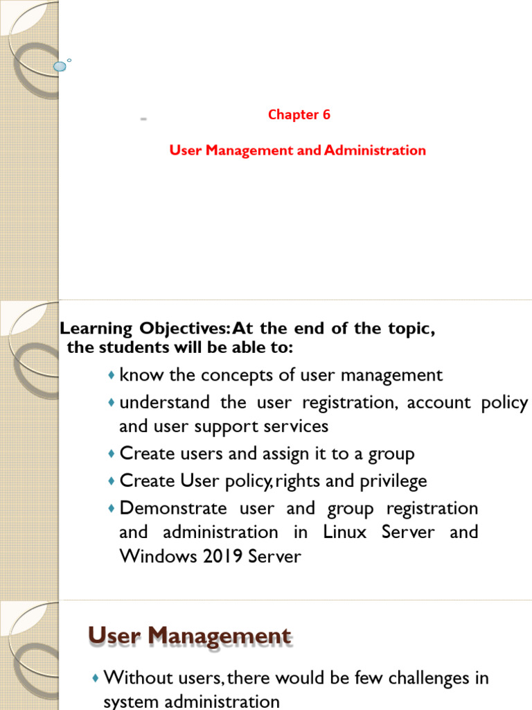 06-Chapter 6 - UserManagement | PDF | User (Computing) | Sudo