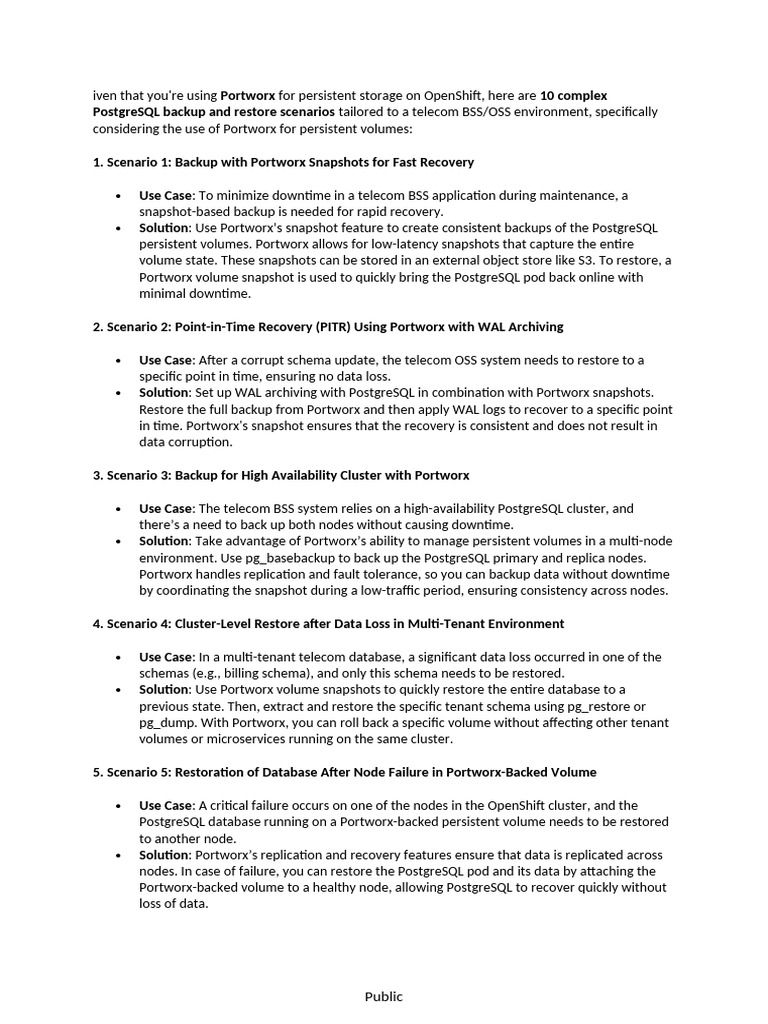 Postgresql Restore Scenarios | PDF | Backup | Postgre Sql