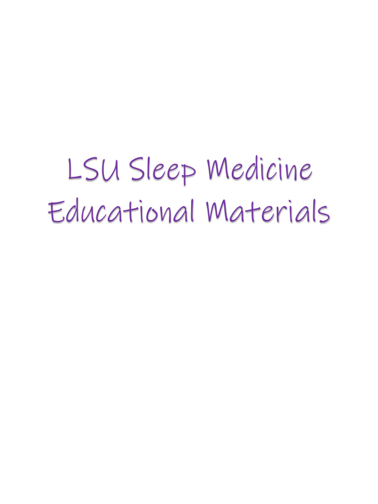 Sleep Medicine Introduction Handout For LSU | PDF | Sleep Medicine | Sleep Apnea