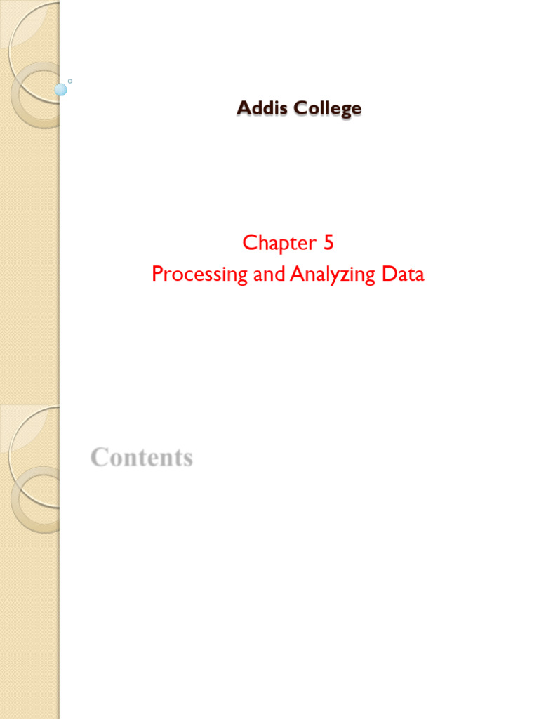 Chapter 5. Processing and Analyzing Data | PDF | Statistics | Mean