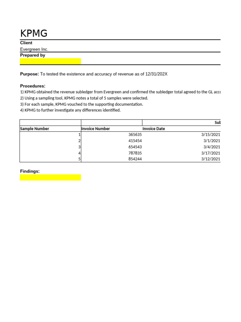 Task 4 Audit Working Paper Template | PDF