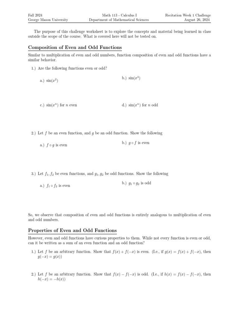 Calc_1_Recitation_Week_1_Challenge (3) | PDF | Mathematics | Function (Mathematics)