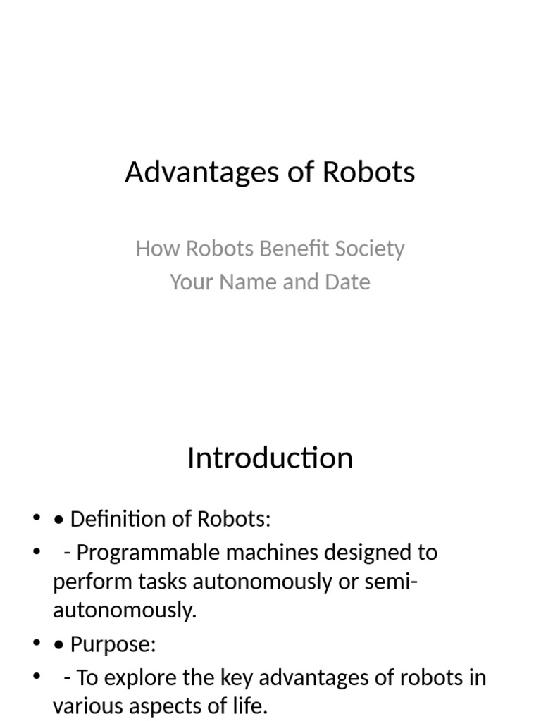 Advantages of Robots | PDF