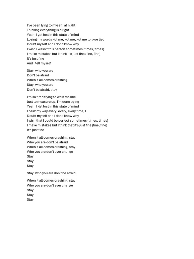 Stay The Score Letra | PDF
