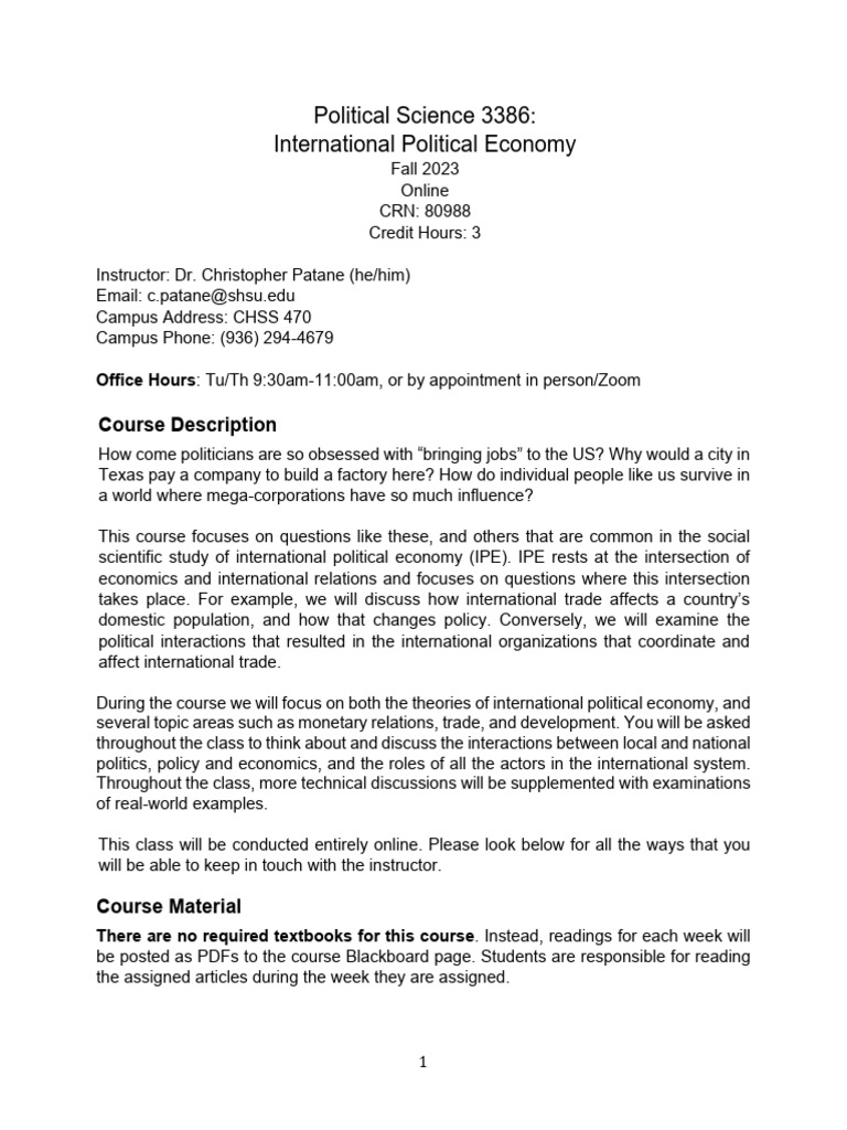 Syllabus | PDF | Academic Dishonesty