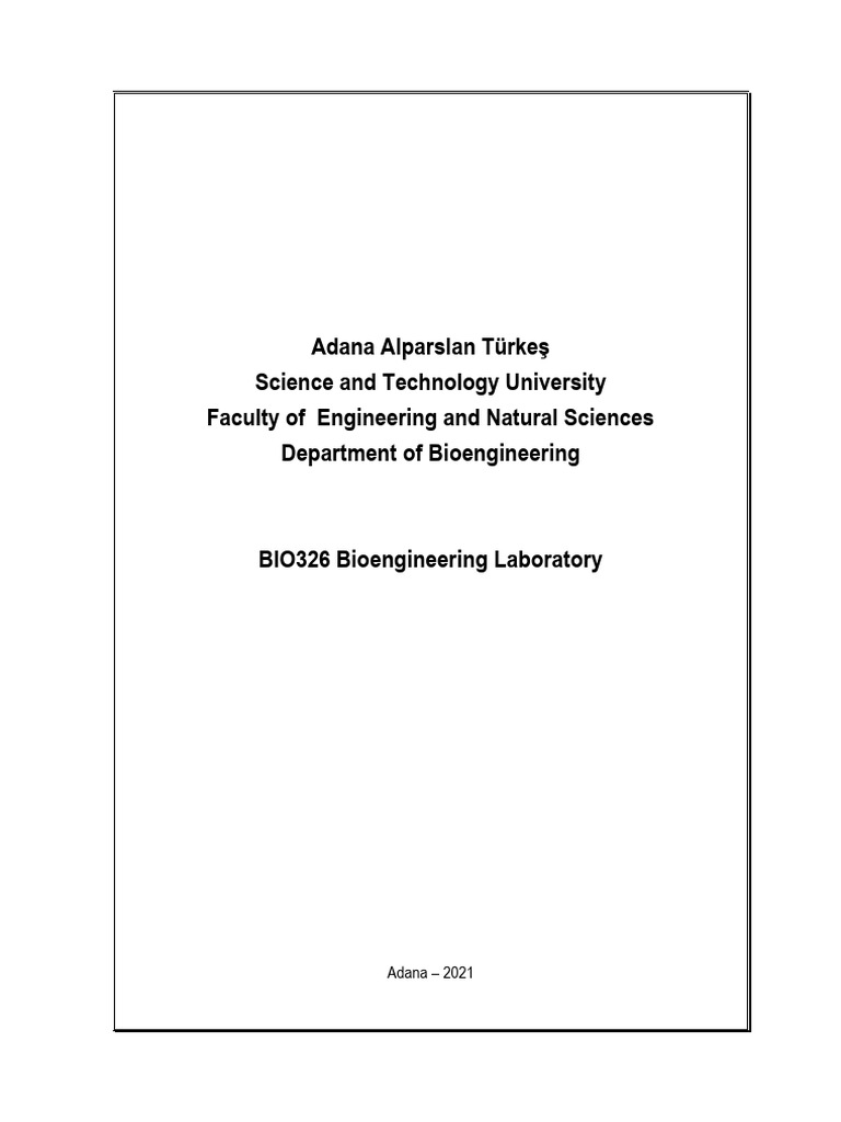 BIO 326 Bioeng Lab Handbook | PDF | Enzyme | Catalysis