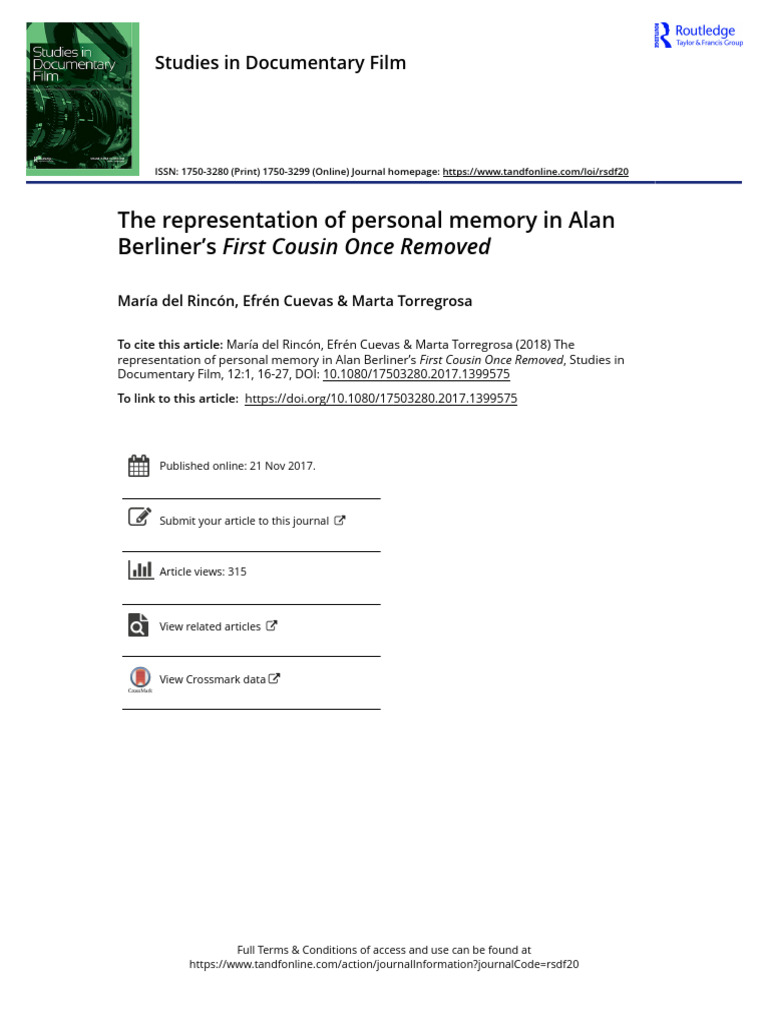 Personal Memory in Berliner’s Documentary | PDF | Memory | Documentary Film