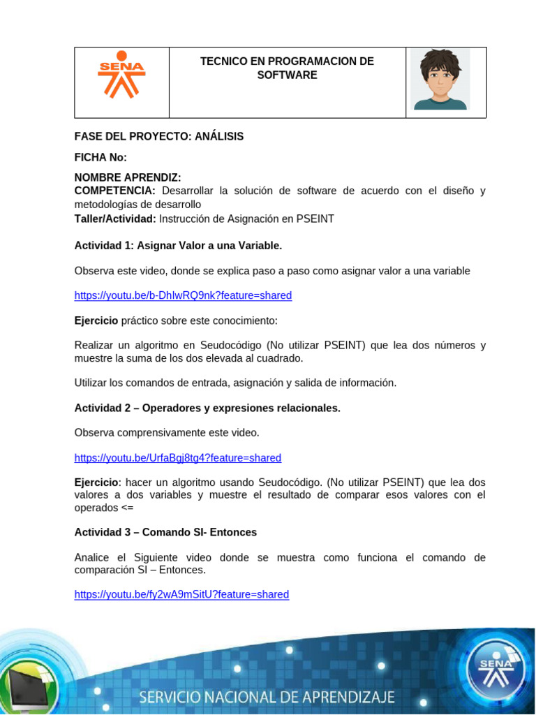 Comparto 'Taller 1 PSEINT - Asignacion' Contigo | PDF