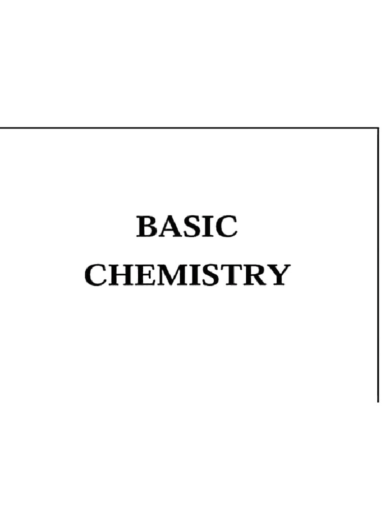 Basic Chemistry | PDF