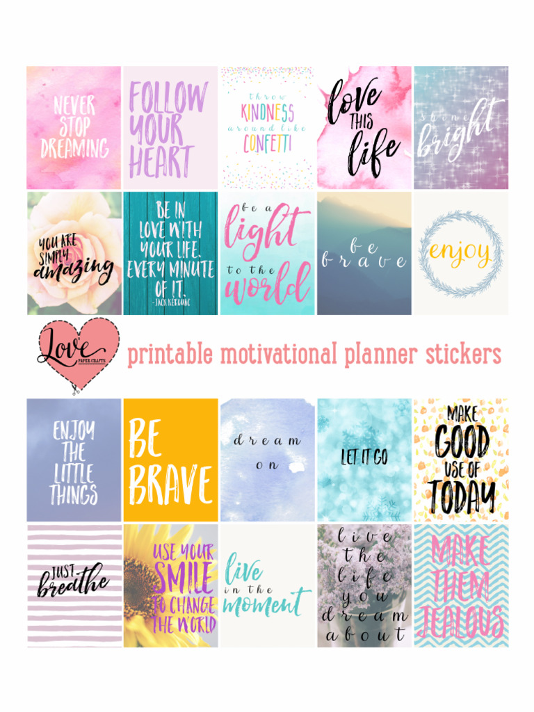 Printable Motivational Planner Stickers | PDF