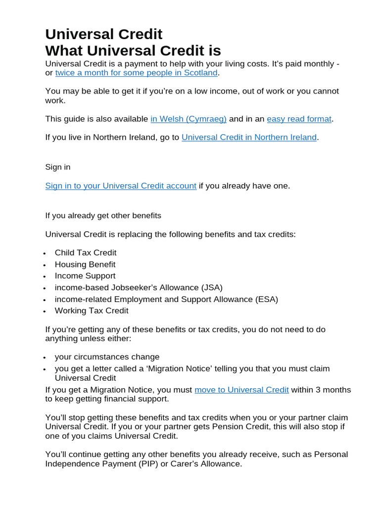 Universal Credit | PDF