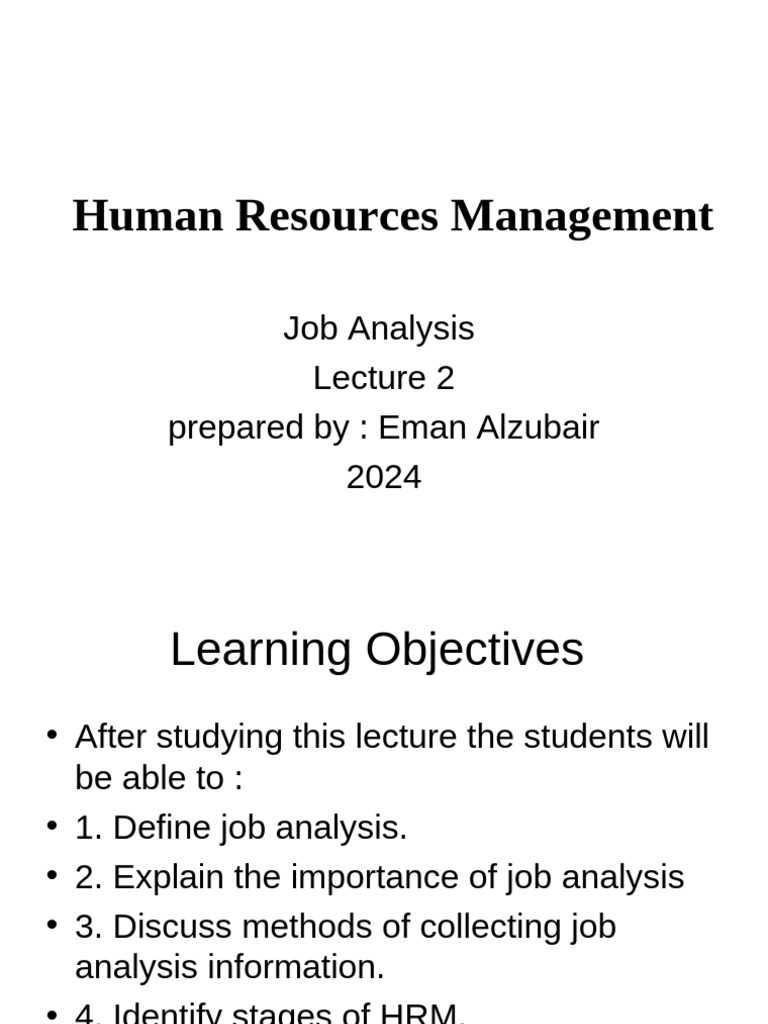 Human Resource Management - Lecture 2-2024 | PDF | Human Resource ...