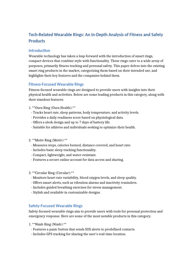 Tech Wearable Rings Detailed | PDF | Wearable Technology