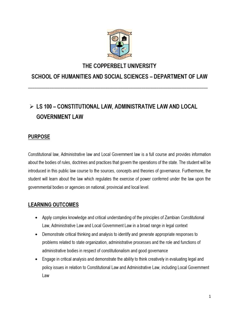 Law Course for Zambian Students | PDF | Constitution | Administrative Law