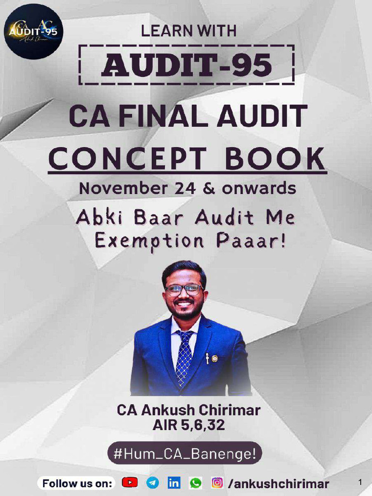 Compiled Audit Book (CA Ankush Chirimar) | PDF | Audit | Financial Audit