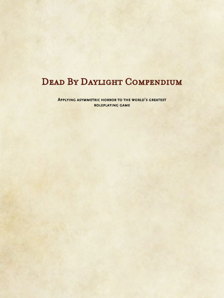 Dead by Daylight Game Compendium | PDF