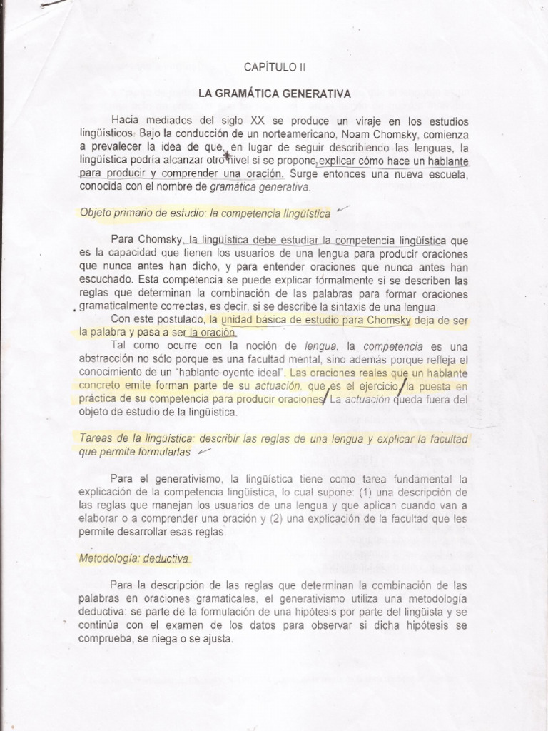 La Gramática Generativa | PDF