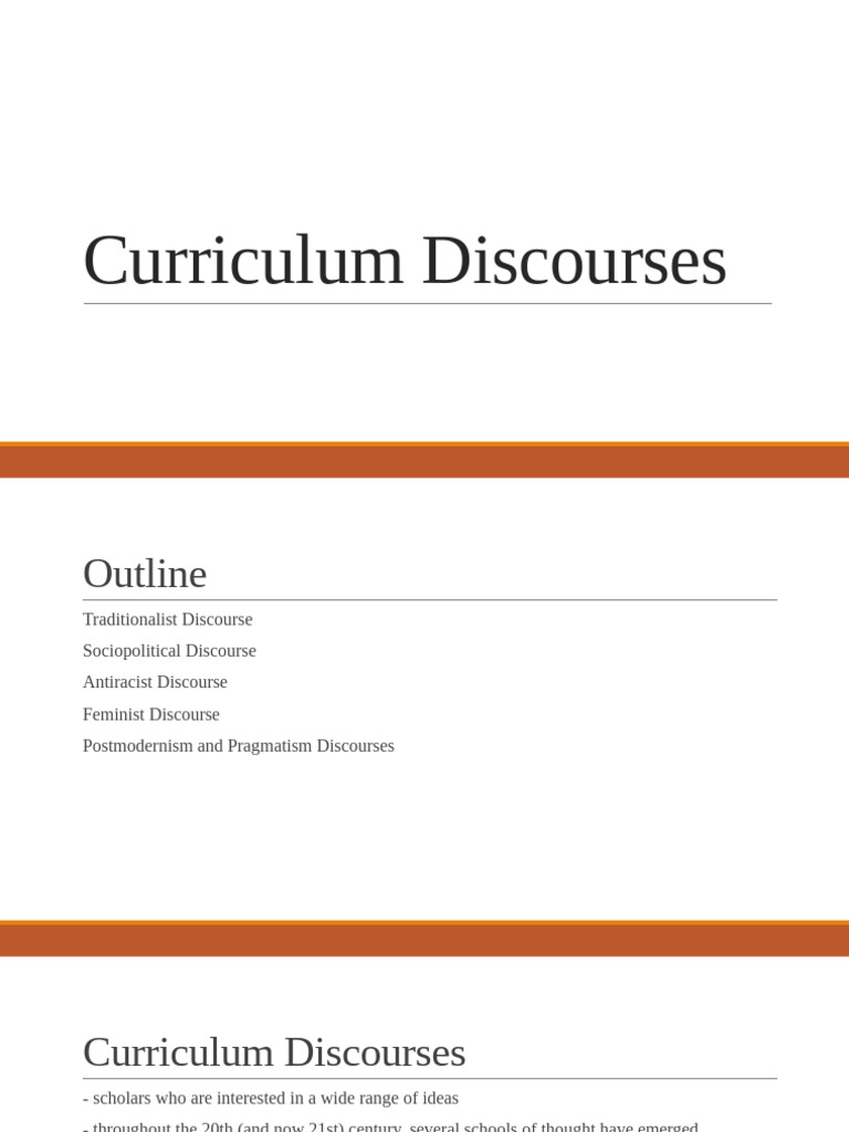 10 Curriculum Discourses | PDF | Pragmatism | Postmodernism