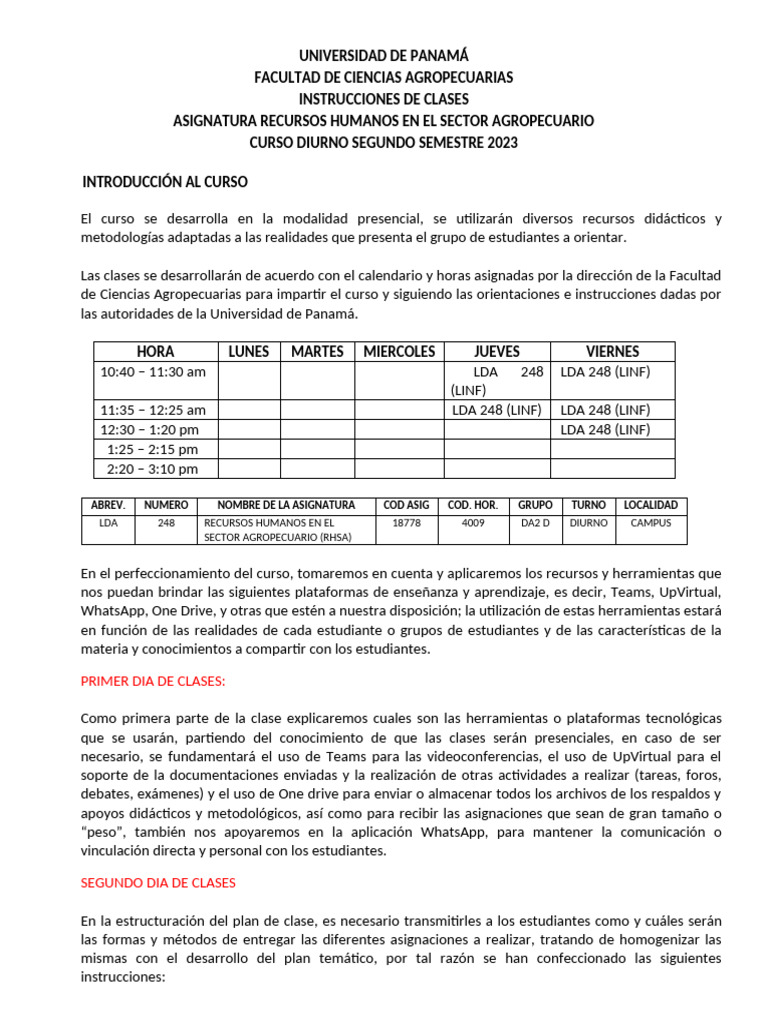 Rhsa Instrucciones. 2do Sem 2023 | PDF