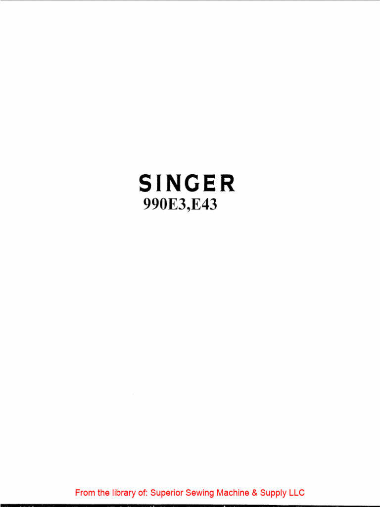 Singer 990E3, E43 | PDF | Screw | Pump