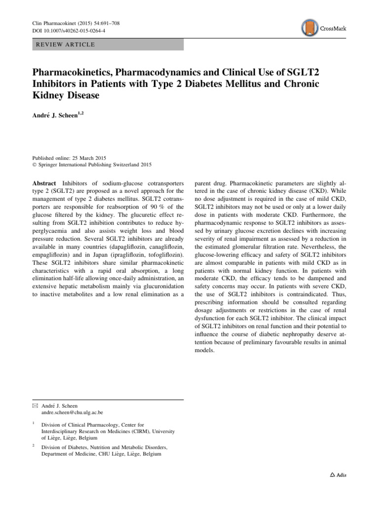 Clinical Pharmacokinetics - PC, PD y Uso de iSGLT2 en DM en CKD 2015 ...