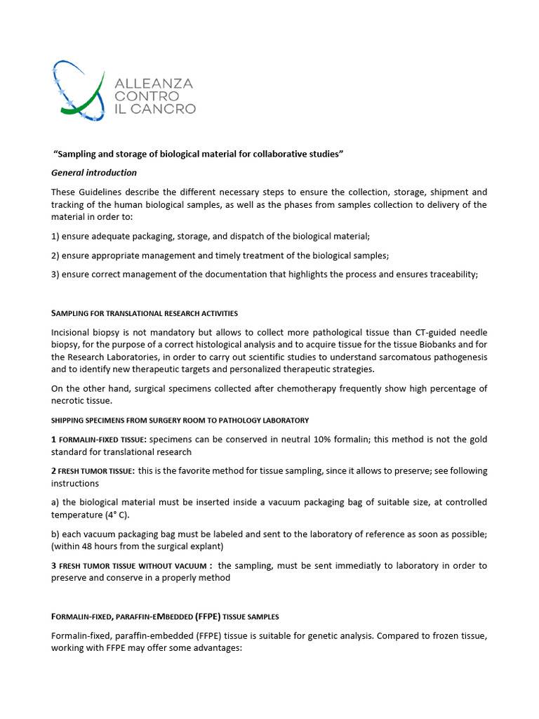 ACC SOP Biological-Material | PDF | Biopsy | Pathology