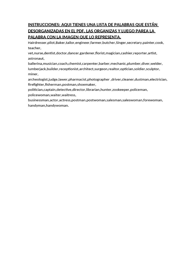 List of Words | PDF
