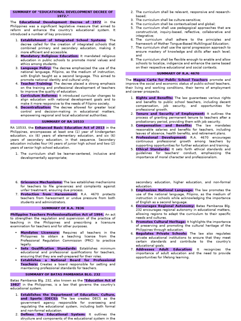 FTC 3 (REVIEWER) | PDF | Teachers | Curriculum