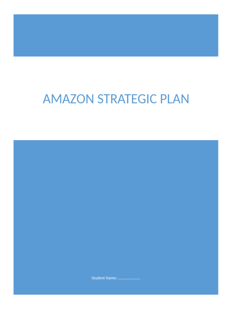 Amazon Strategic Plan | PDF | Strategic Planning | Performance Indicator