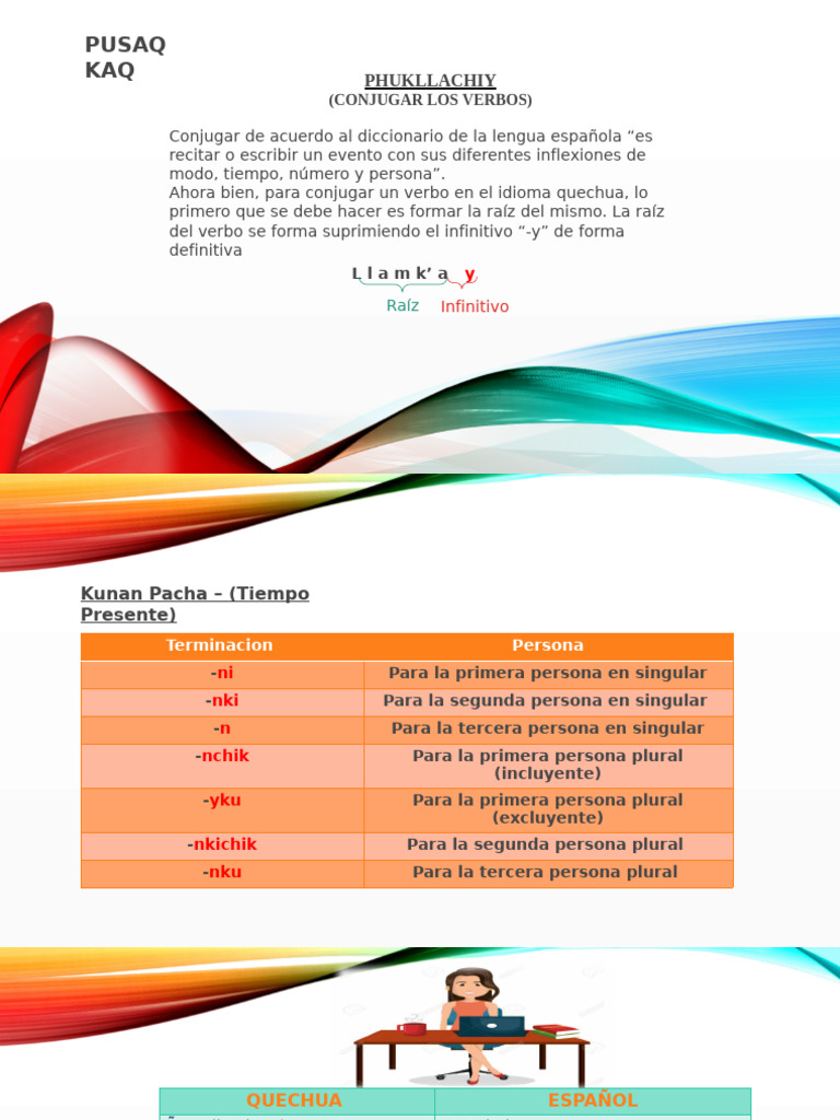 Conjugación de verbos en quechua | PDF | Plural | Verbo