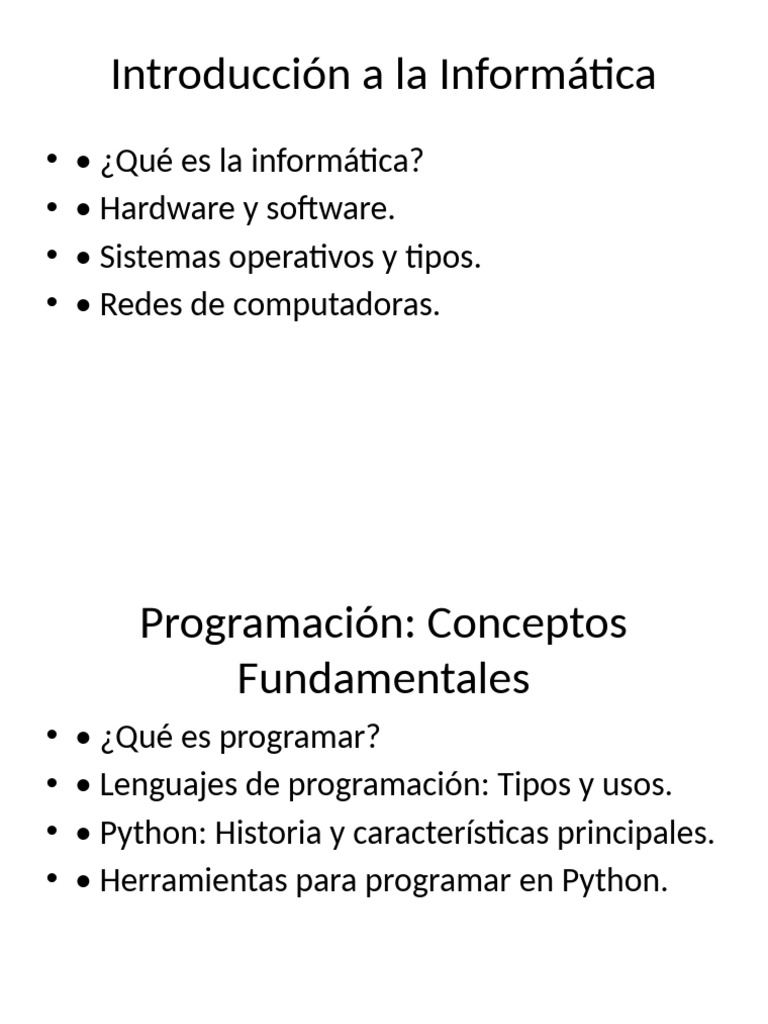 Presentacion Informatica Programacion | PDF