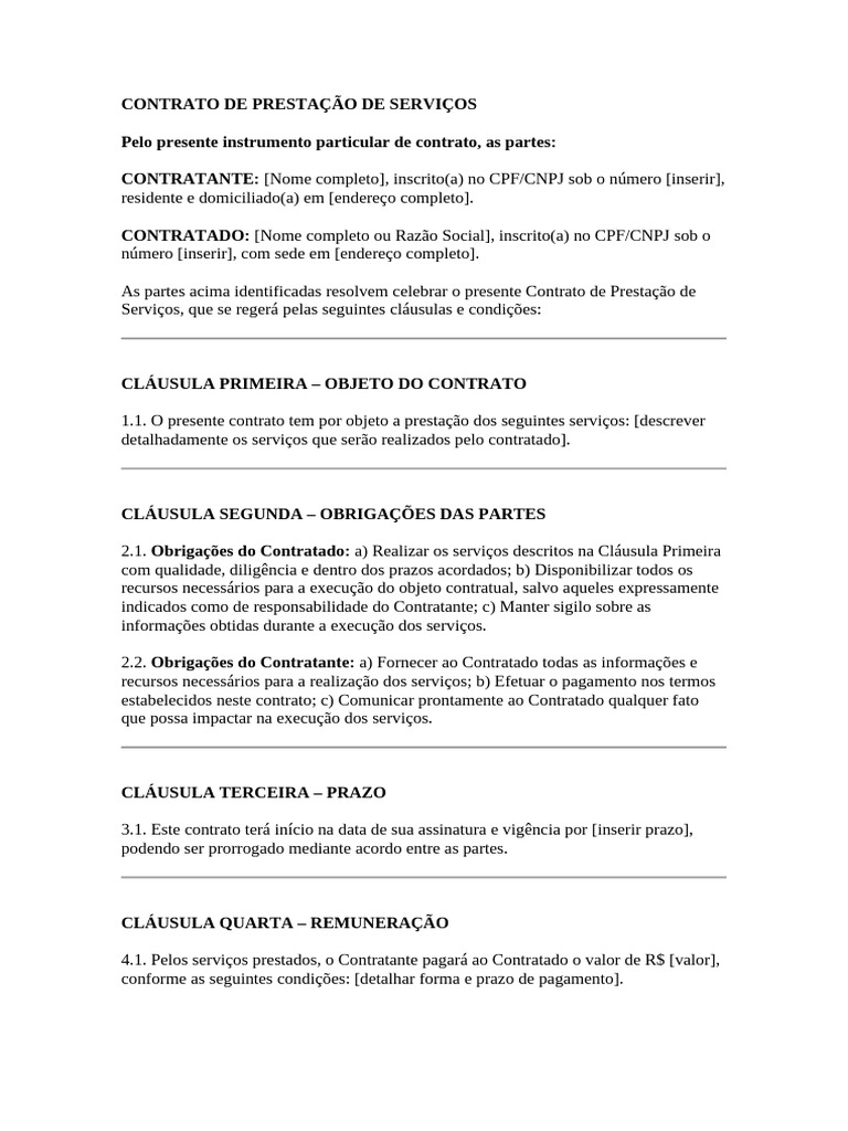 Modelo de Contrato | PDF