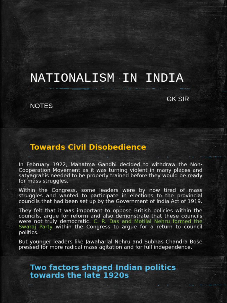 Nationalism in India Part 3 | PDF | Mahatma Gandhi | Indian Nationalism