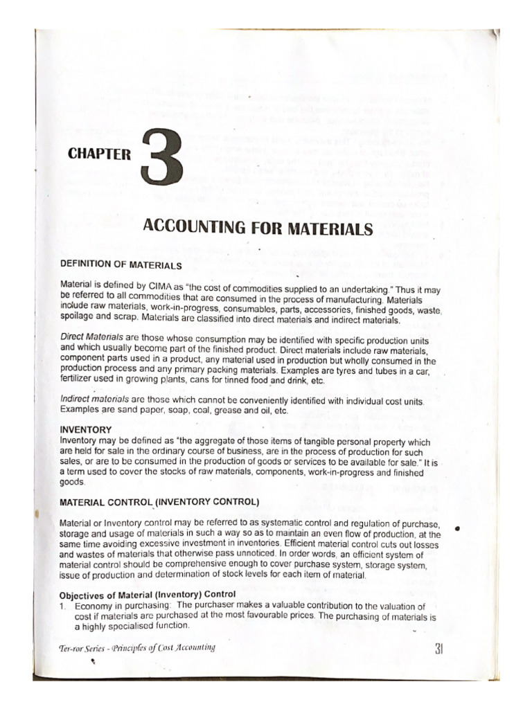 Chapter 3 Accounting For Materials | PDF