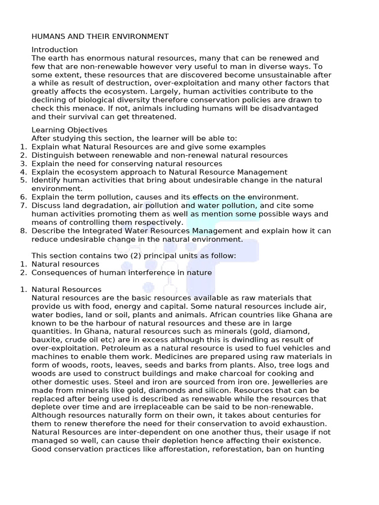 Section 3 Part I Humans and Their Environment | PDF | Greenhouse Effect ...