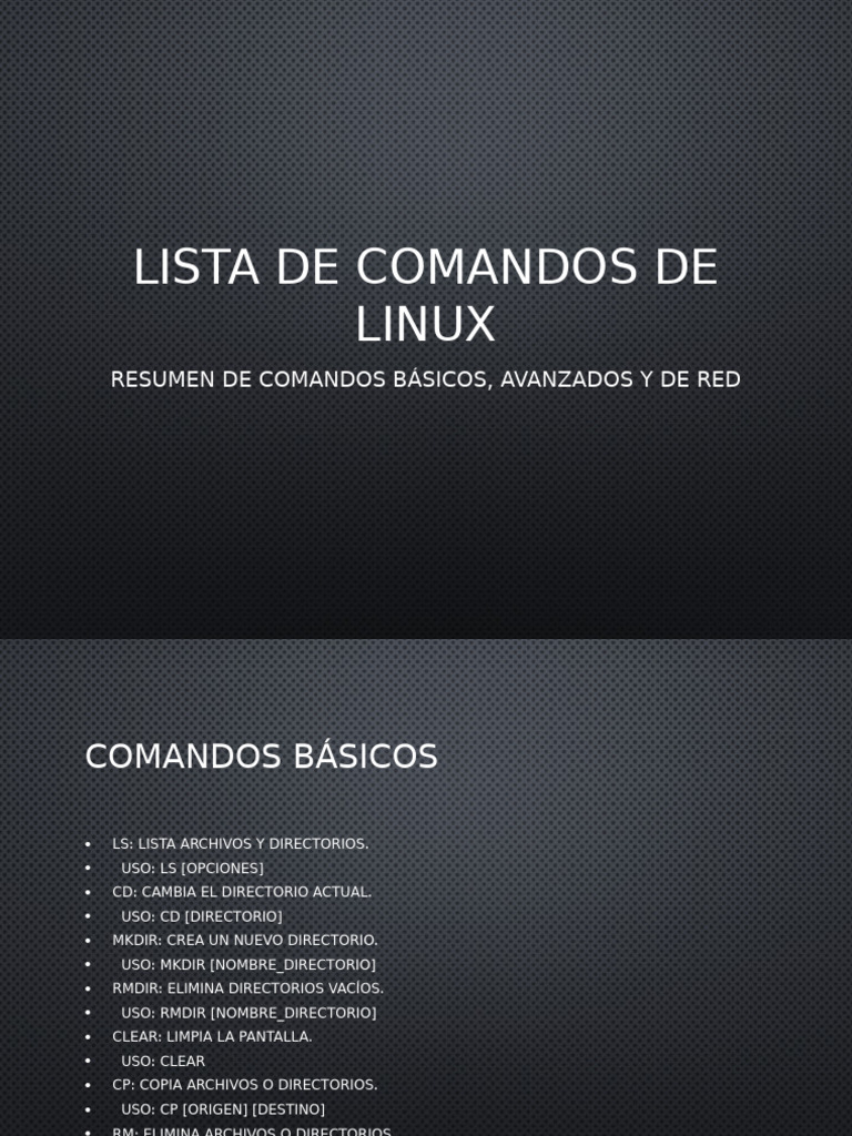 Comandos Linux | PDF | Archivo de computadora | Arquitectura de ...