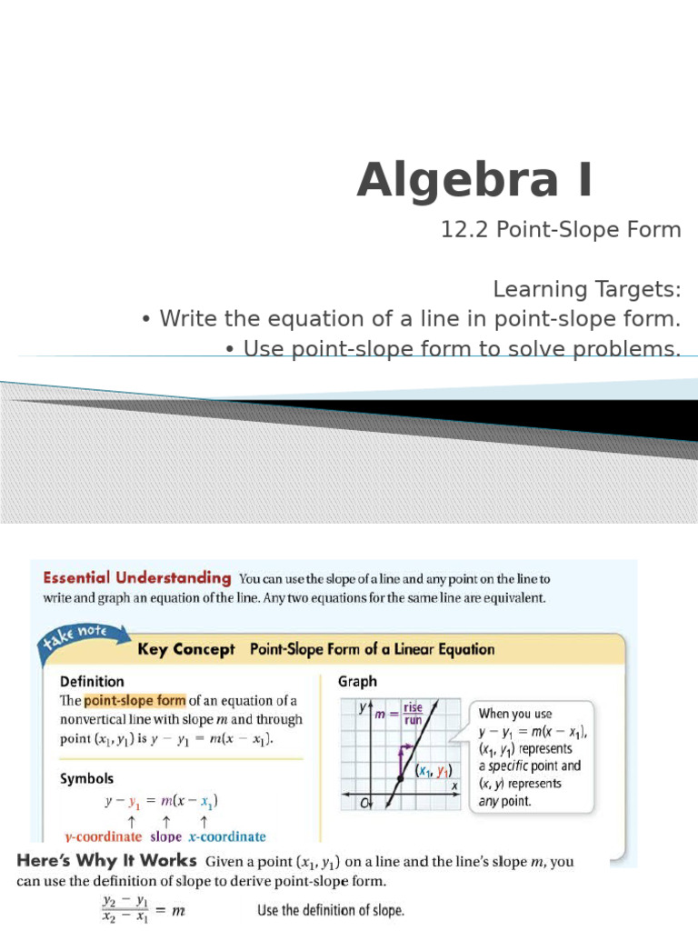 12.2 Point-Slope Form | PDF
