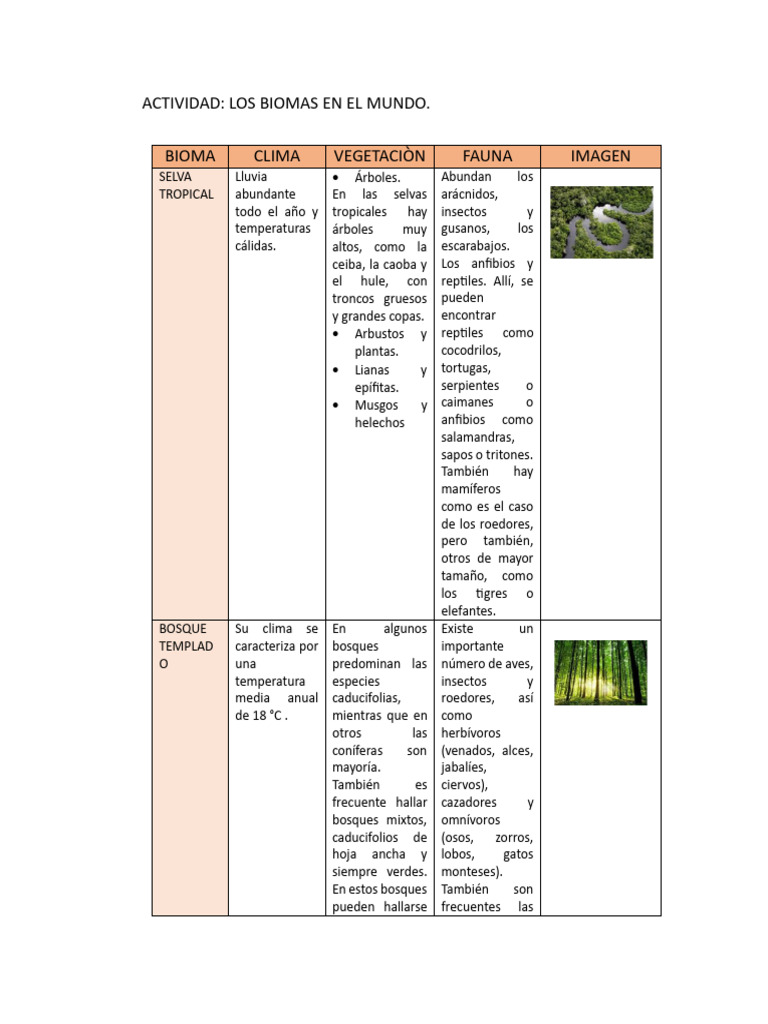 Biomas del Mundo: Clima, Flora y Fauna | PDF | Desierto | Zoología