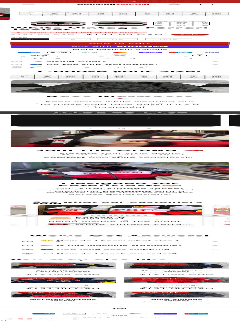 White Vintage Fеrrari Jackеt - Remedy Racing | PDF | Clothing | Fashion